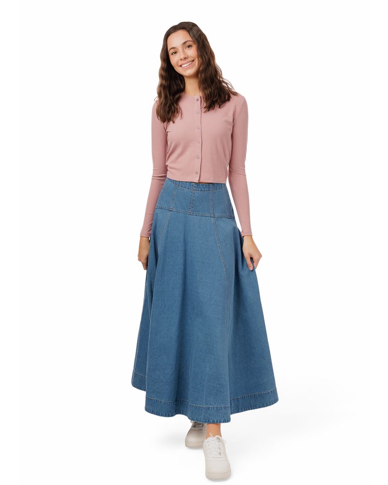 LU ALINE CIRCLE SKIRT- DENIM - DARK BLUE – Head Over Heels - Israel